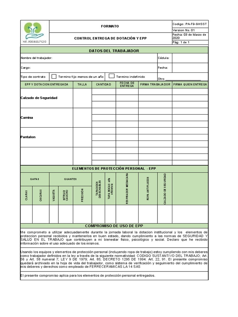 Control de Entrega de Dotación | PDF | Business | Negocios