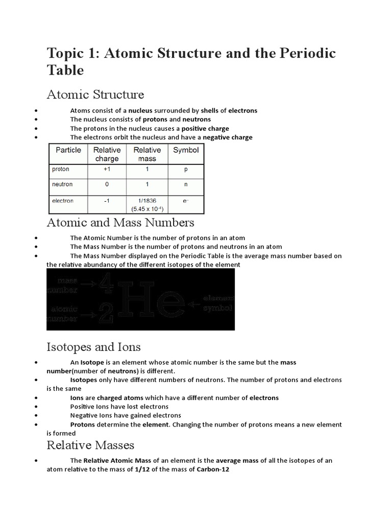 Chemistry Basics: Atomic Structure | PDF | Isotope | Atoms