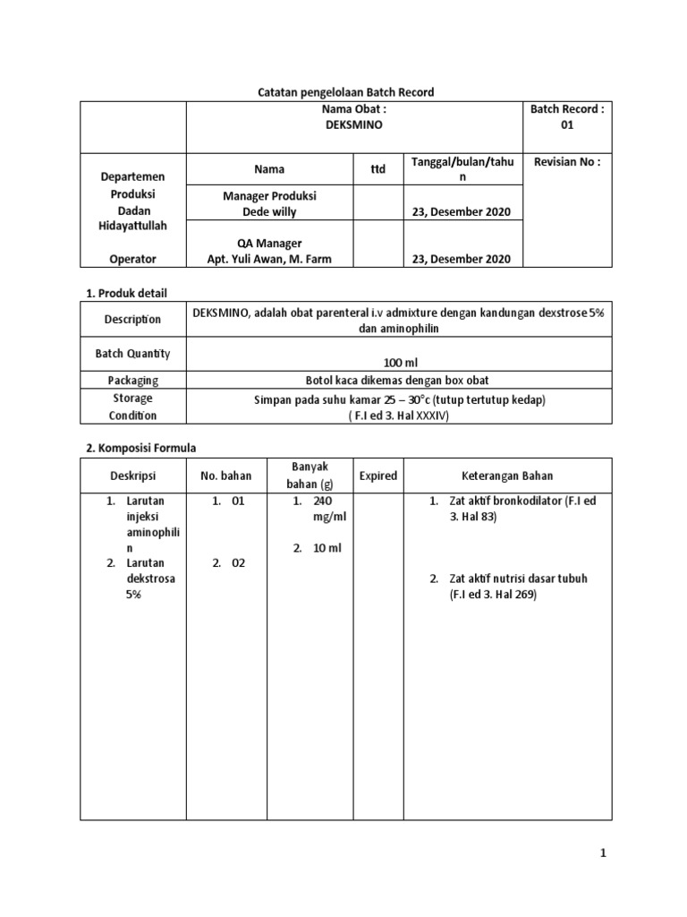 Batch Iv Admixture | PDF