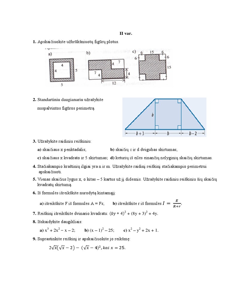 K.D. Reiskiniai II Var | PDF