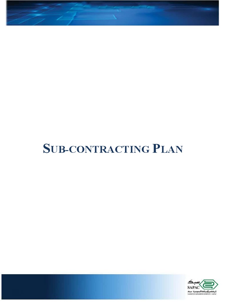 Subcontracting Plan | PDF | Subcontractor | Audit