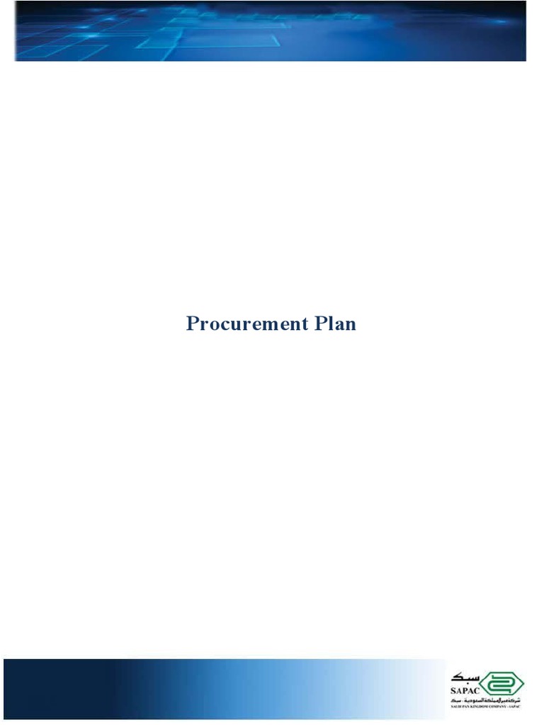 Procurement Plan | PDF | Specification (Technical Standard) | Procurement
