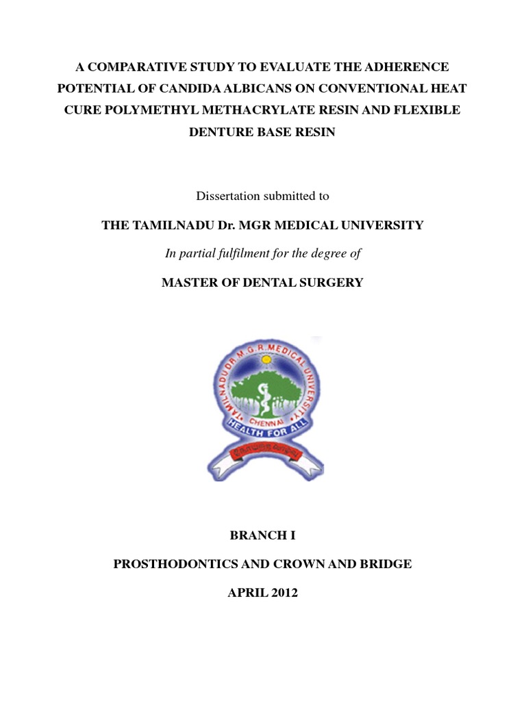 Candida Albicans Denture | PDF | Dentures | Adhesion