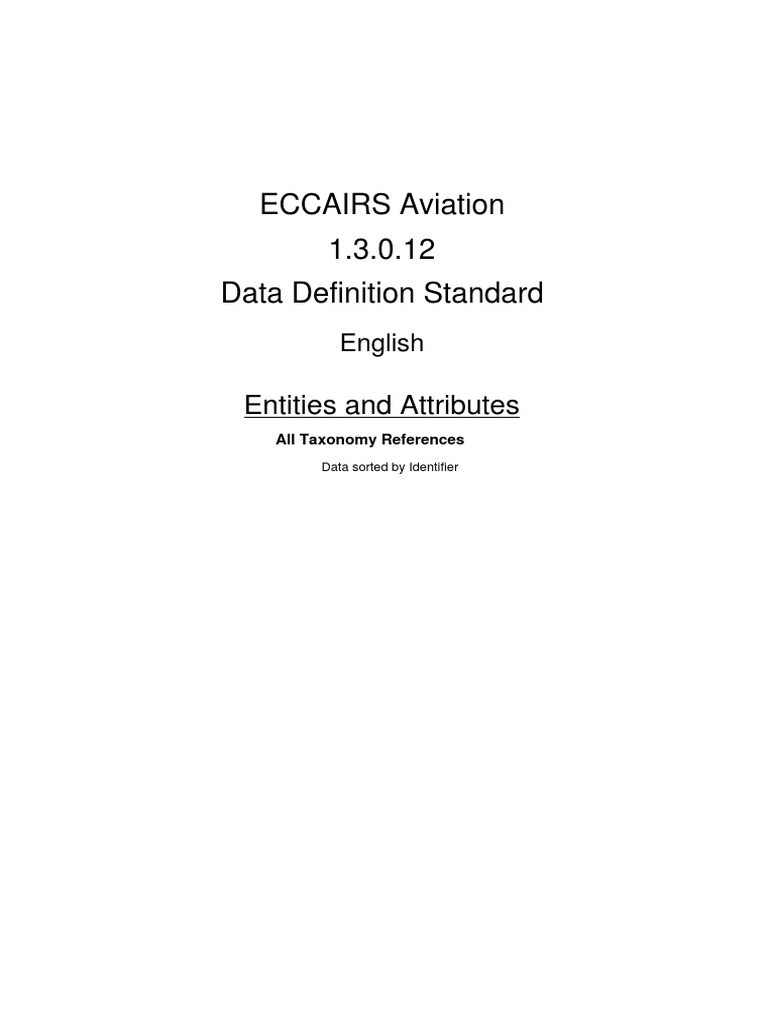 ECCAIRS Aviation 1.3.0.12 (Entities and Attributes) .En - Id | PDF ...