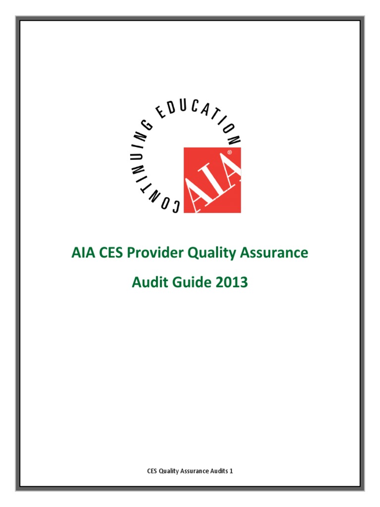 AIA CES Provider Audit Guide | PDF | Audit | Accounting And Audit