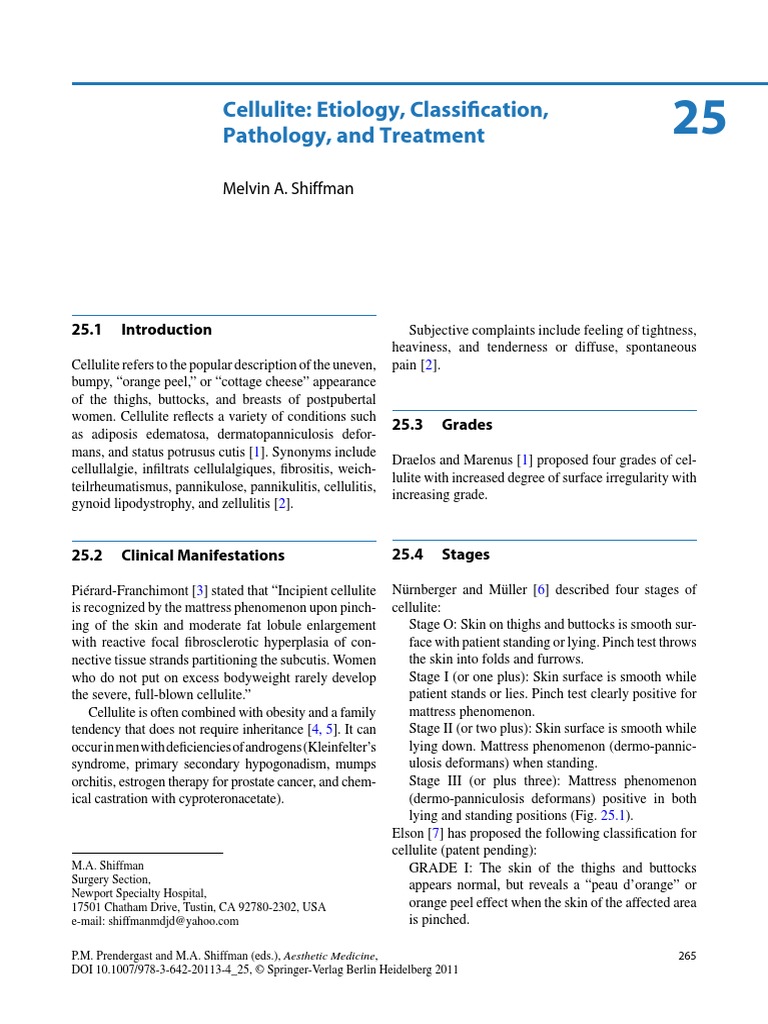 Cellulite: Etiology, Classification, Pathology, and Treatment | PDF ...