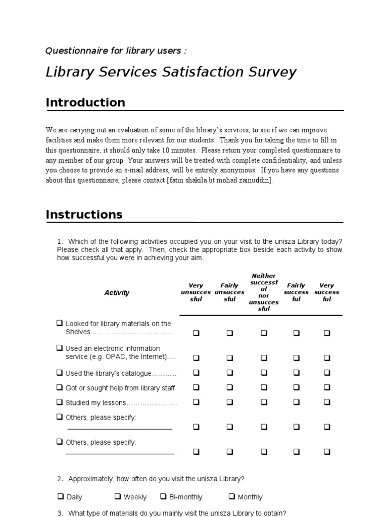 25760632-Library-Services-Satisfaction-Survey-Questionnaire | Libraries ...