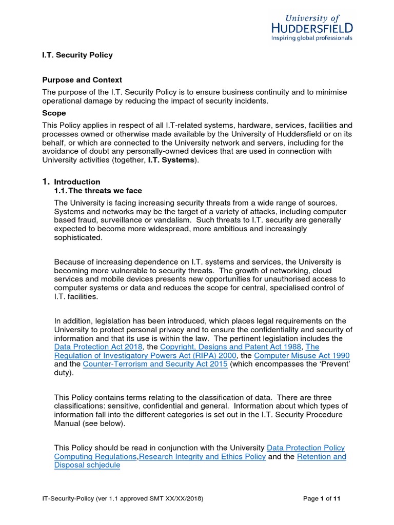 IT Security-Policy | PDF | Information Security | Computer Security