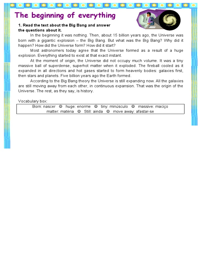 Big Bang Theory Comprehension Quiz | PDF | Big Bang | Universe