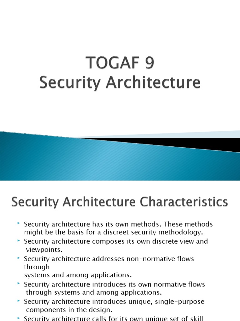 TOGAF Security Architecture Overview | PDF | System | Computer Security