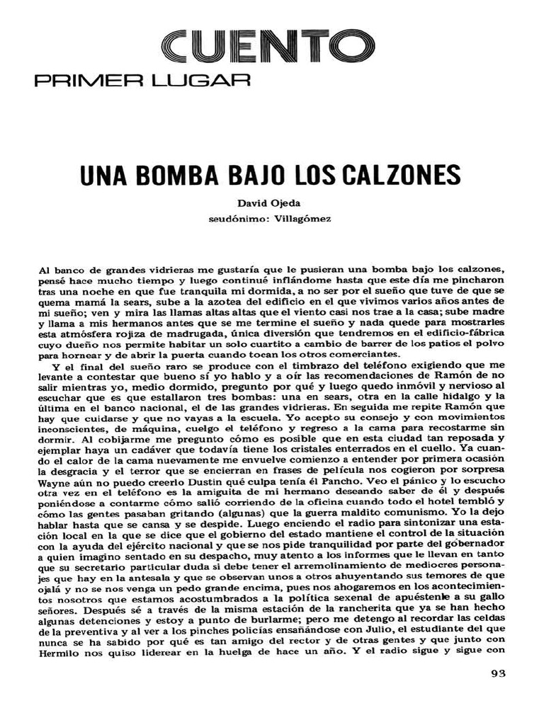 Una Bomba Bajo Los Calzones | PDF
