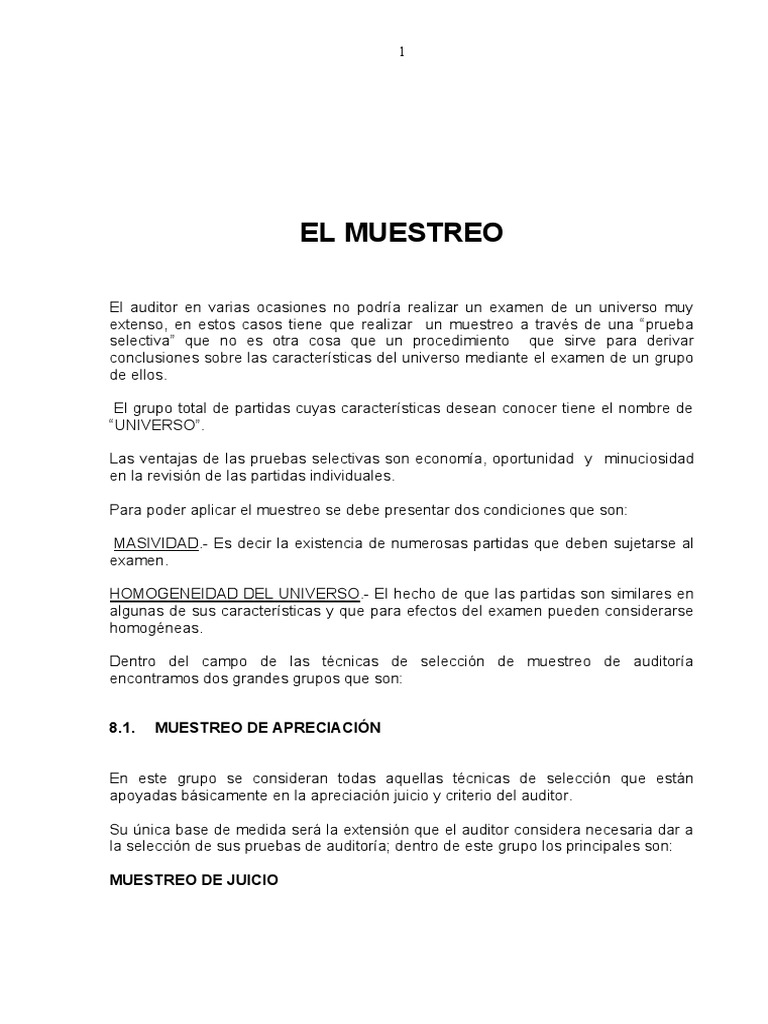 05 Muestreo | PDF | Muestreo (Estadísticas) | Universo