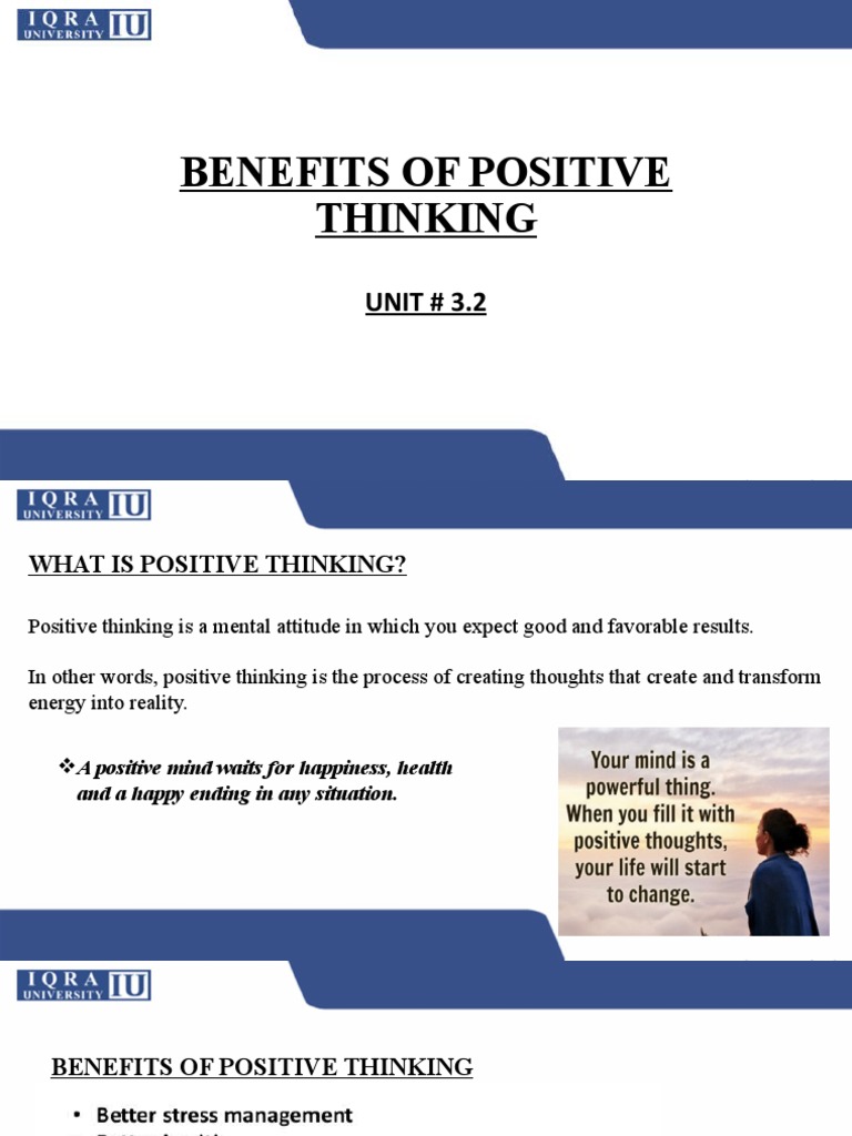 Benefits of Positive Thinking | PDF