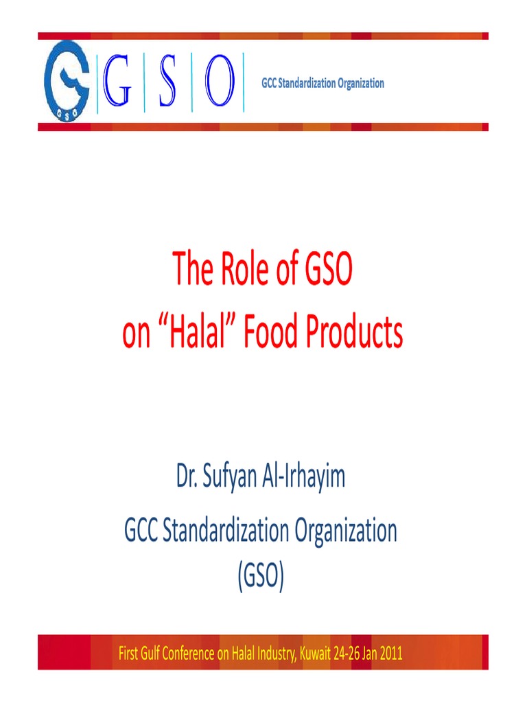 GSO Role in Halal Food Standards | PDF | Gelatin | Gulf Cooperation Council