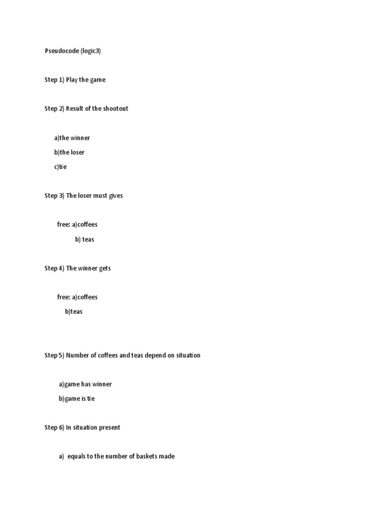 Aps Pseudo Code | PDF | Games & Activities | Cooking, Food & Wine
