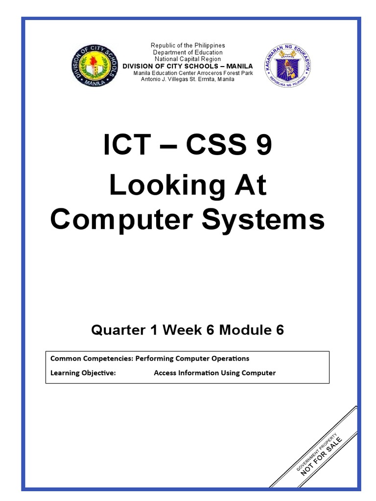 TLE-TE-9 Q1 W6 Mod6 ICT-CSS | PDF | Icon (Computing) | Computer Keyboard