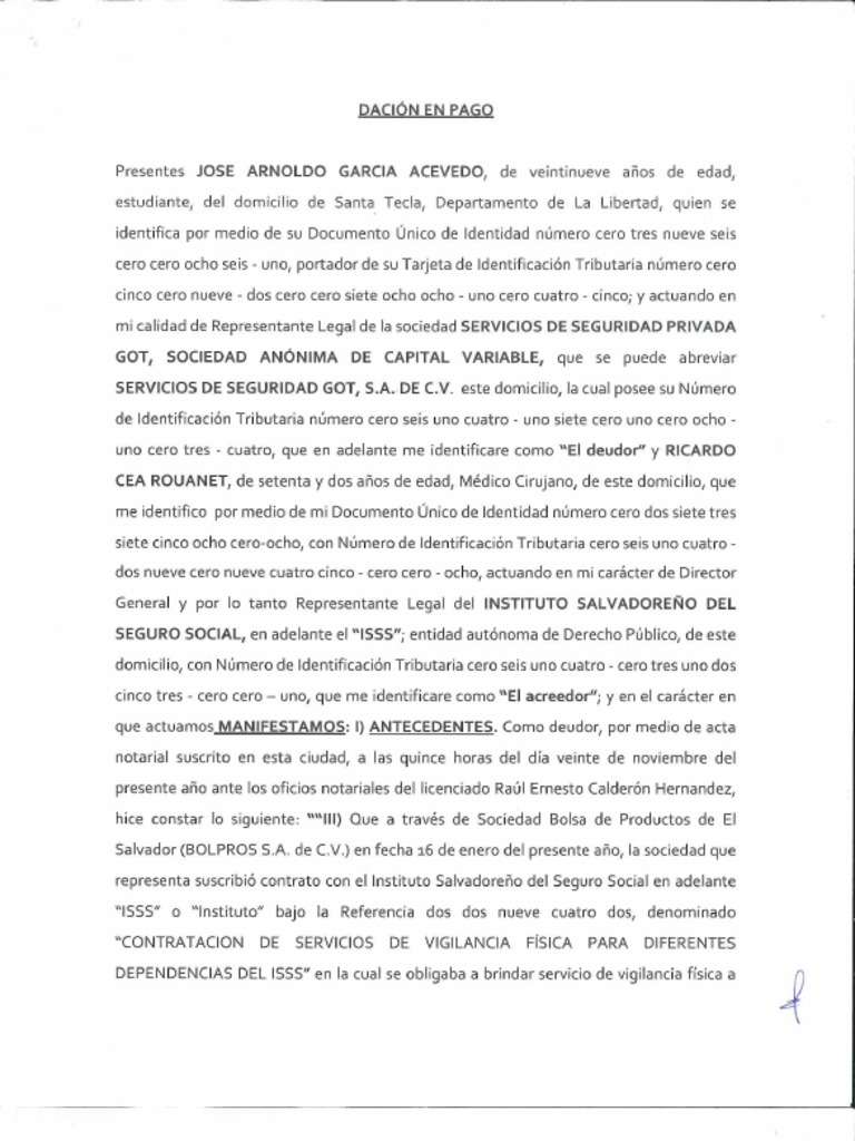 Modelo de Dacion en Pago | PDF