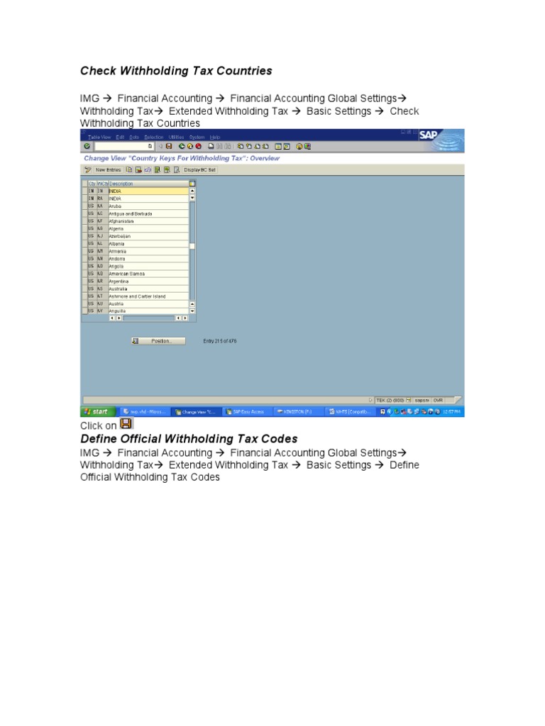 Withholding Tax Code Setup Guide | PDF | Finance & Money Management