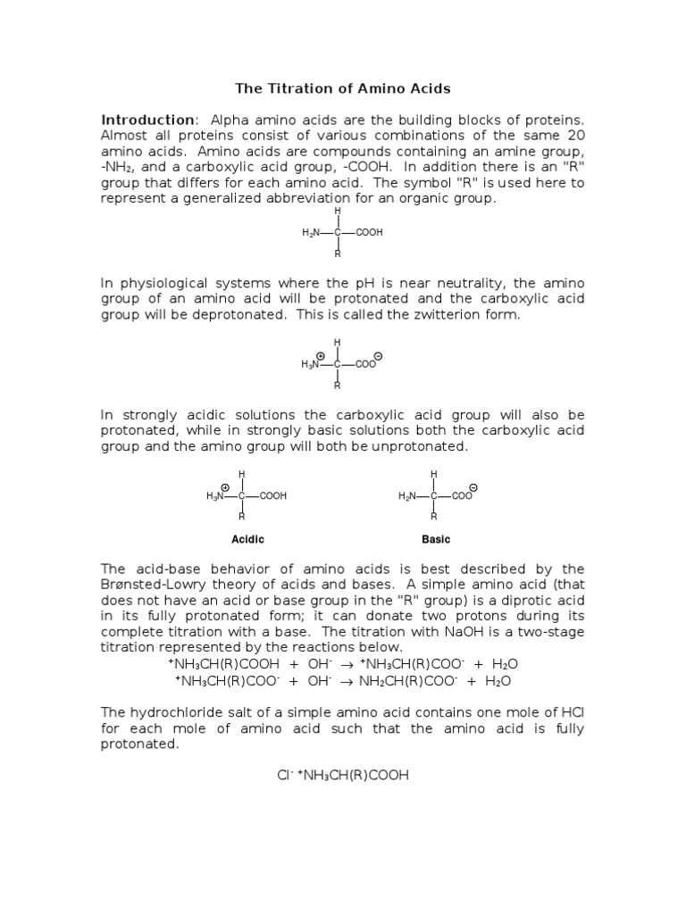 Amino Acids Lab | PDF