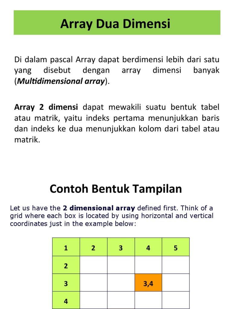 Array Dua Dimensi | PDF | Mathematical Concepts | Computing