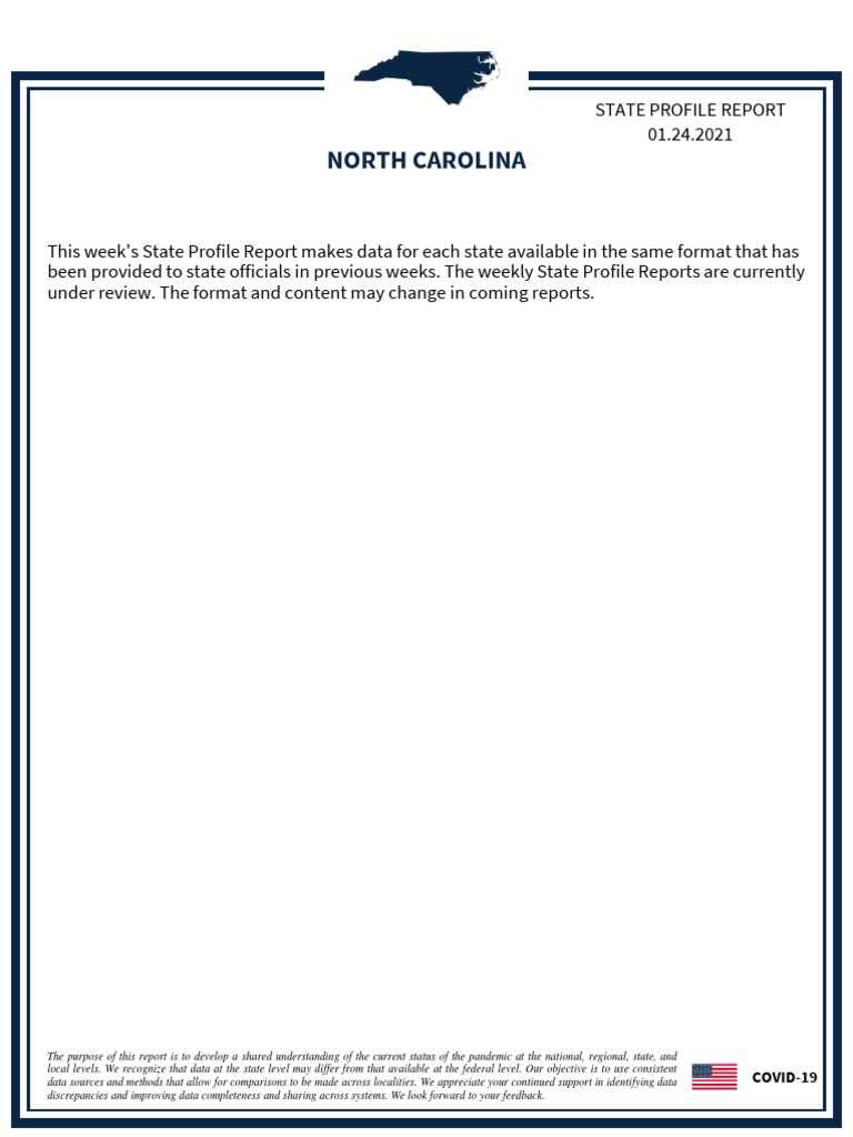 North Carolina State Profile Report 20210124 Public | PDF | United ...