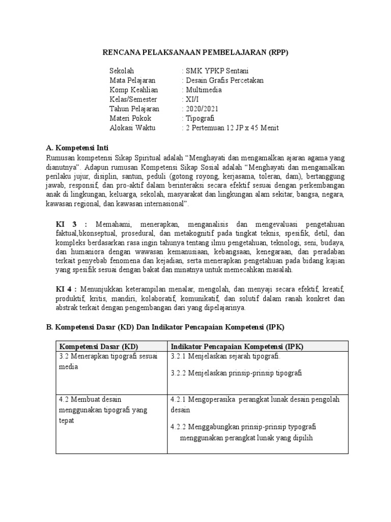 KD 3.2 Tipografi - DGP | PDF