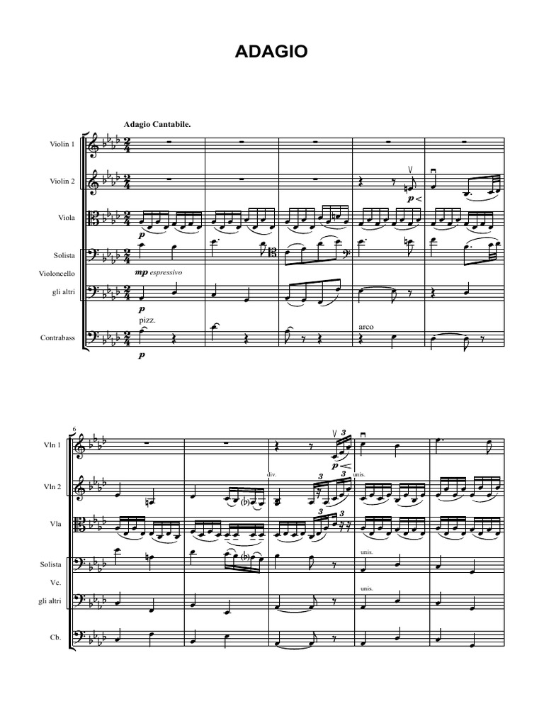 Adagio | PDF | String Instruments | Musical Instruments