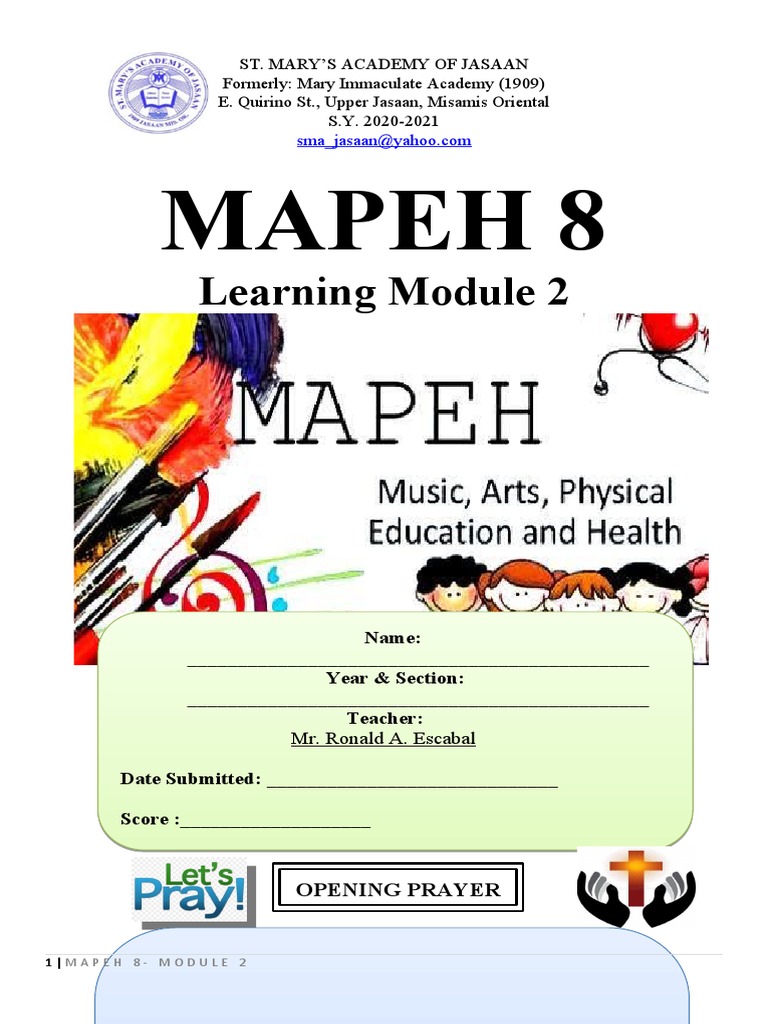 Mapeh 8 Module 2 | Download Free PDF | Wellness | Medical