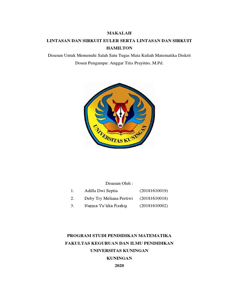 Makalah Lintasan Dan Sirkuit Euler & Hamilton | PDF