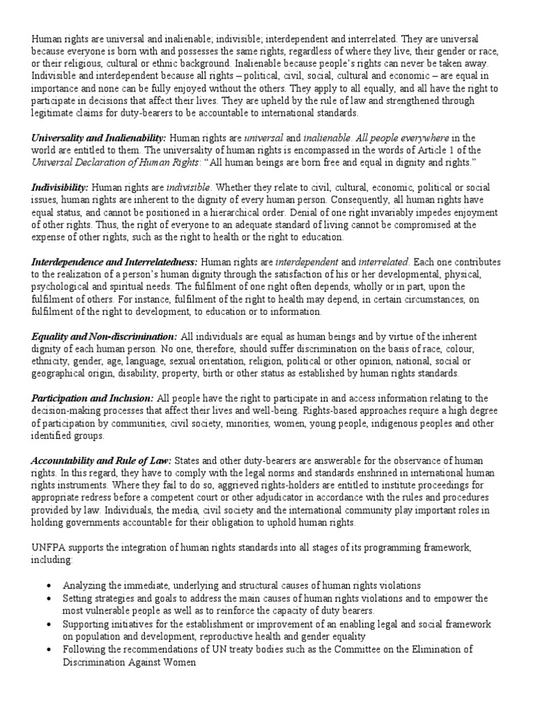 Human Rights Principles | PDF | Human Rights | Rights