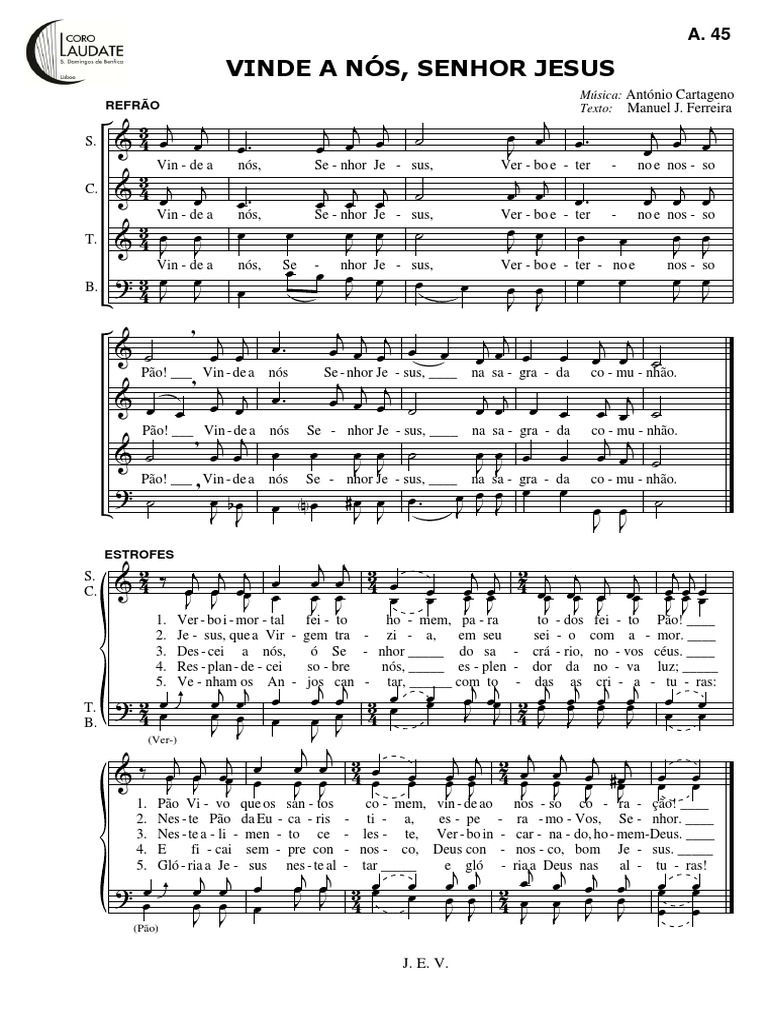 Vinde A Nós, Senhor Jesus (A. Cartageno) | PDF