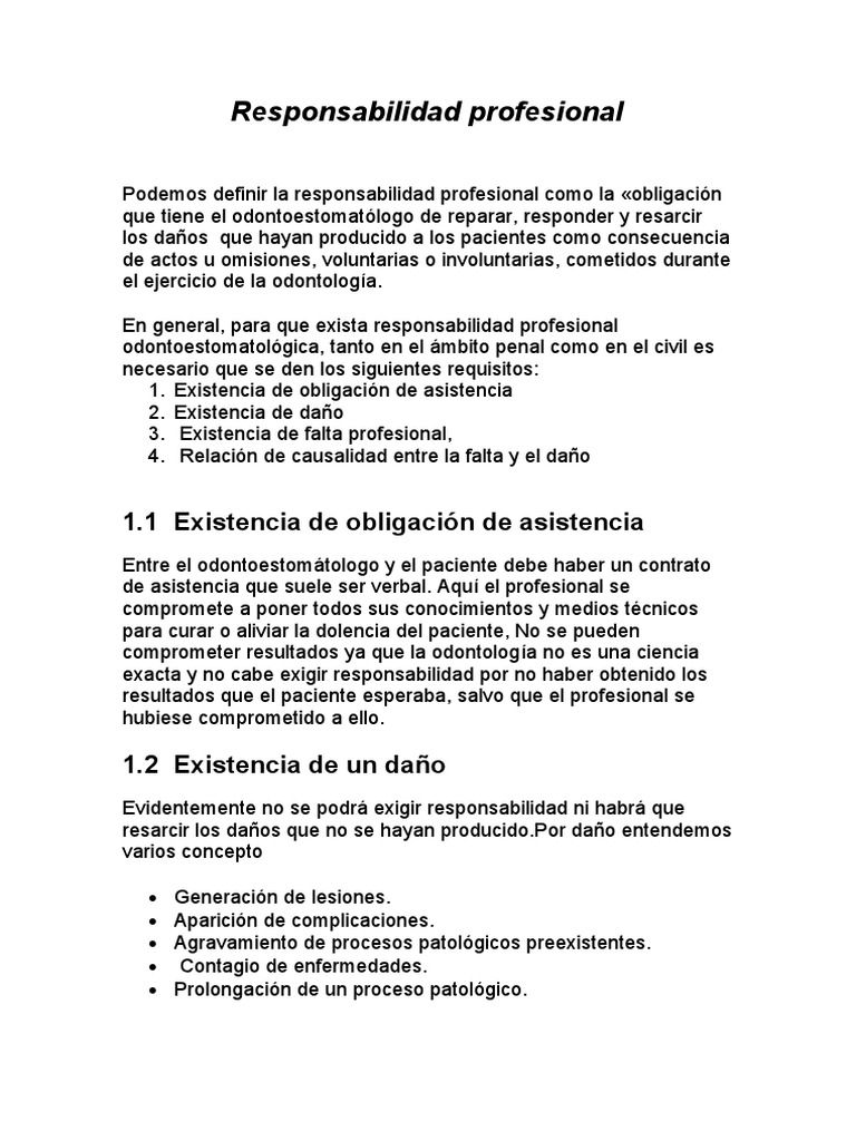 Responsabilidad Profesional | PDF | Medicina | Bienestar