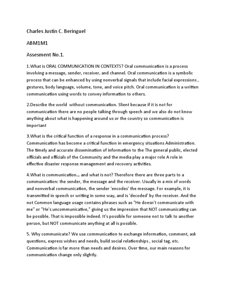 Charles Justin C. Beringuel ABM1M1 Assesment No.1 | PDF | Career & Growth