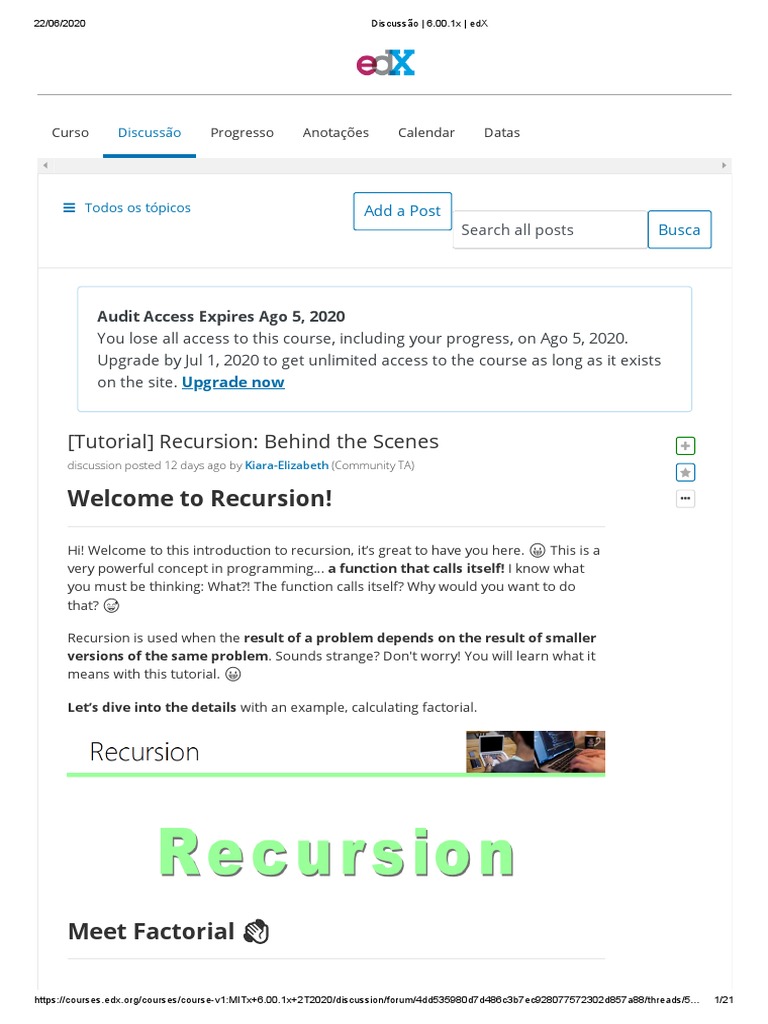 Welcome To Recursion!: (Tutorial) Recursion: Behind The Scenes | PDF | Recursion | Function ...