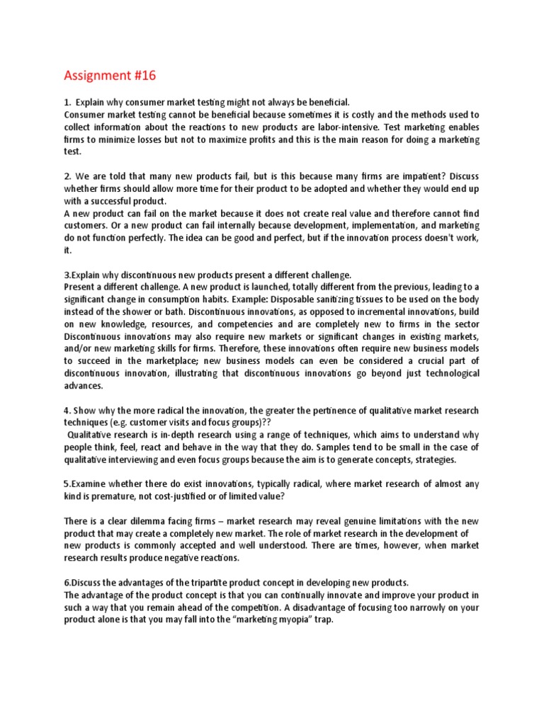 Management Innovation Assignment #16 | PDF | Focus Group | Innovation