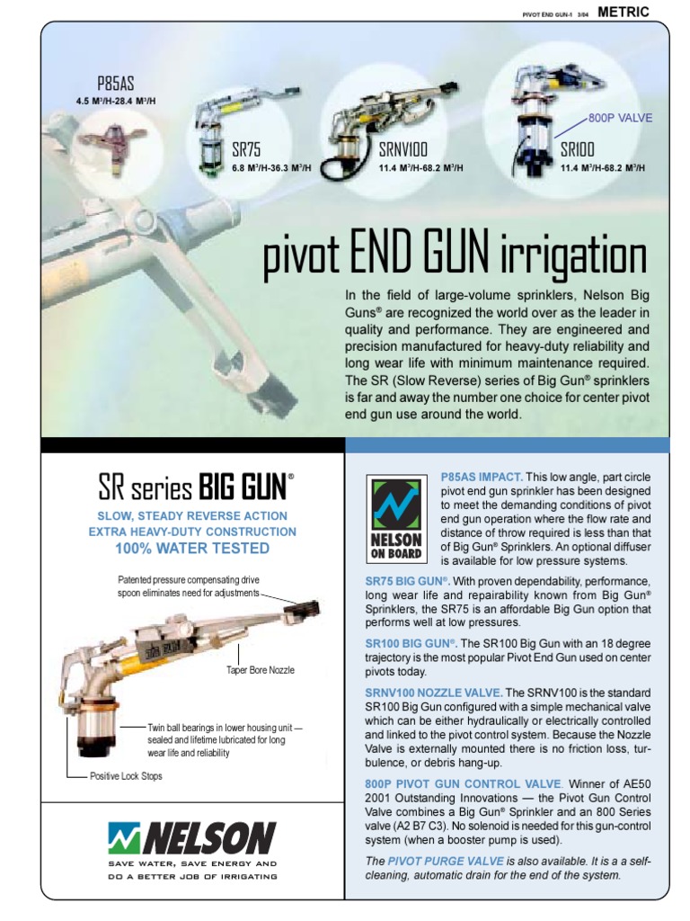 Pivot END GUN Irrigation: SR Series BIG GUN | PDF | Irrigation ...