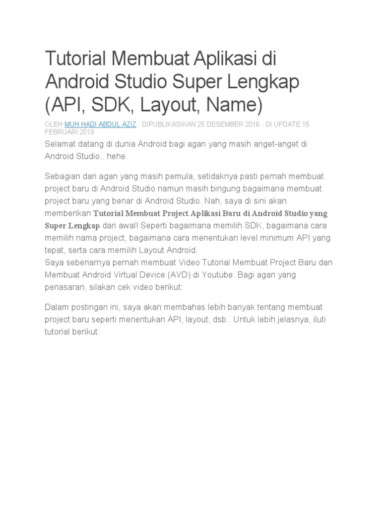 Tutorial Lengkap Android Studio | PDF | Teknologi & Rekayasa