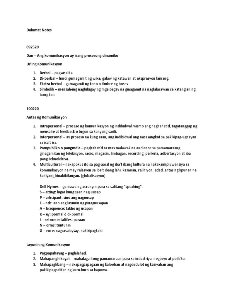 Dalumat Notes | PDF