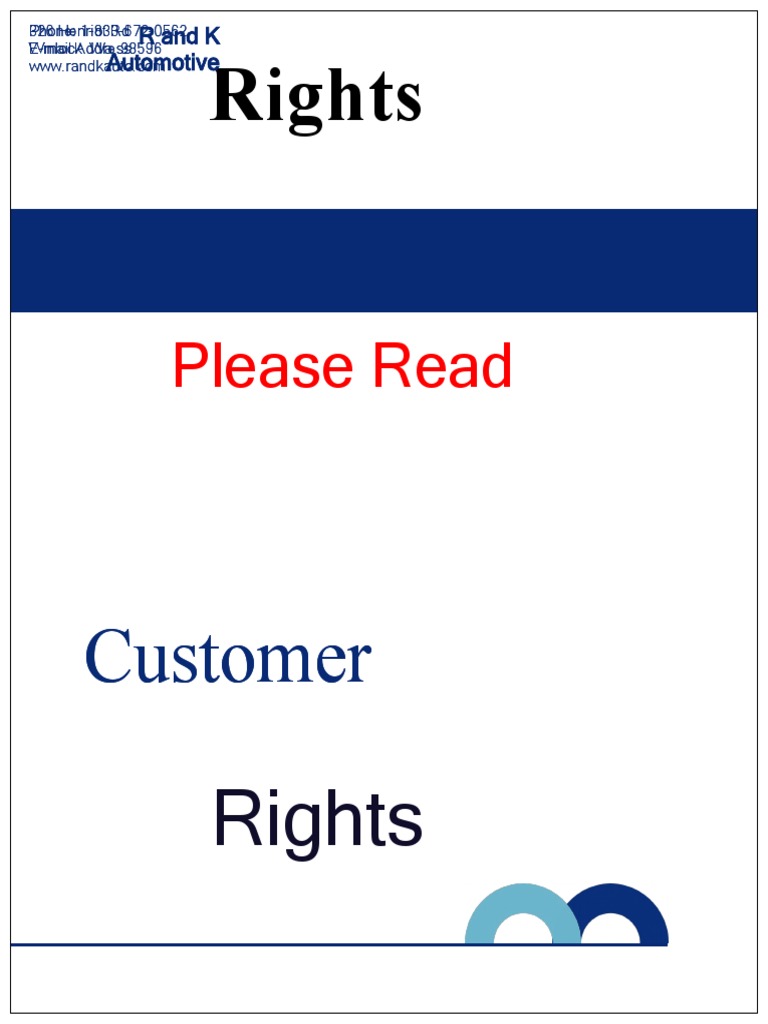 Customer Rights | PDF