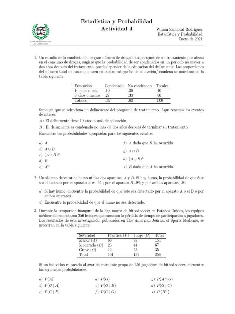 Estad Stica y Probabilidad | PDF | Probabilidad | Bienestar