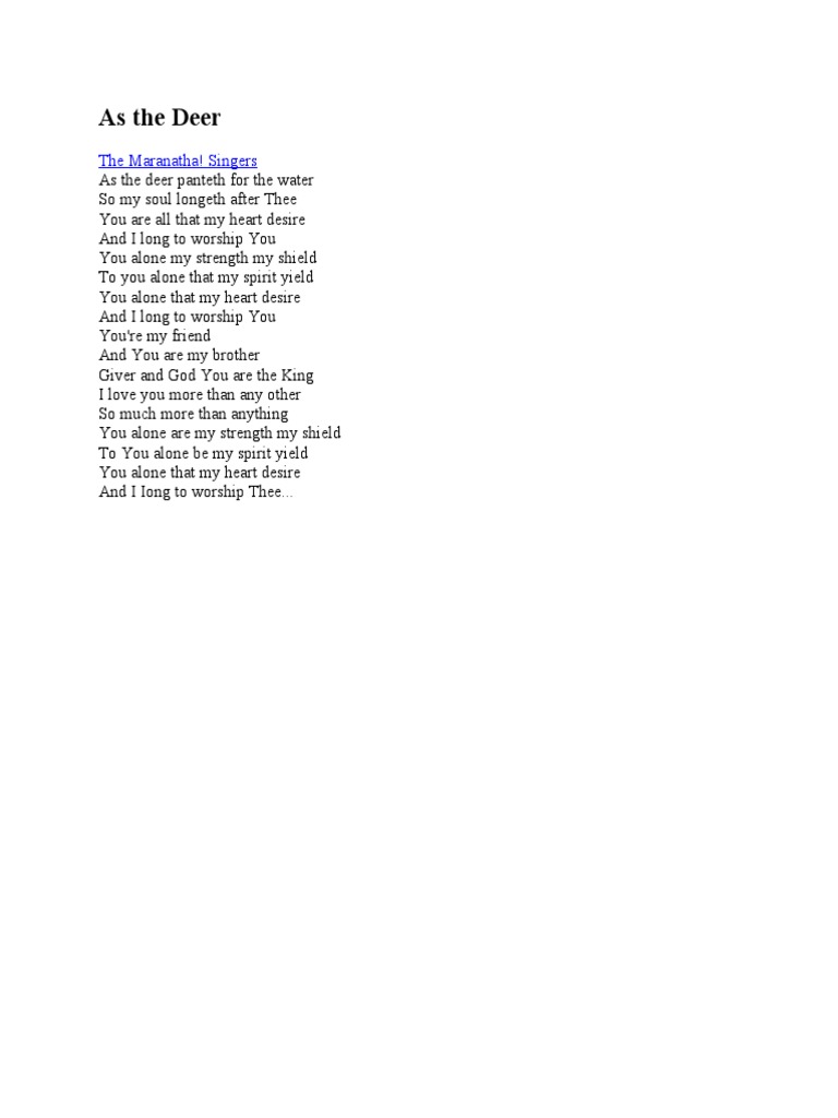 As The Deer | PDF | Poetry