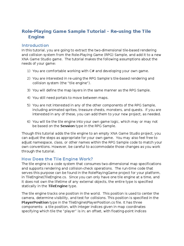 RPG Tutorial 2 Engine | PDF