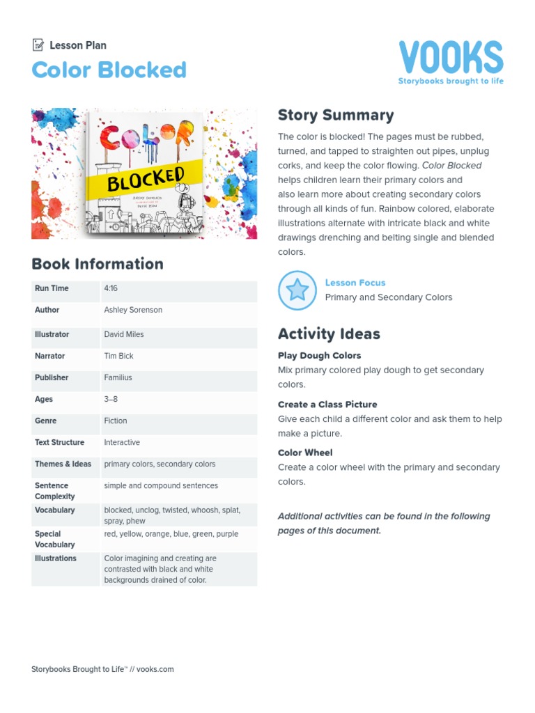 Color Blocked: Story Summary | PDF | Color | Artistic Techniques