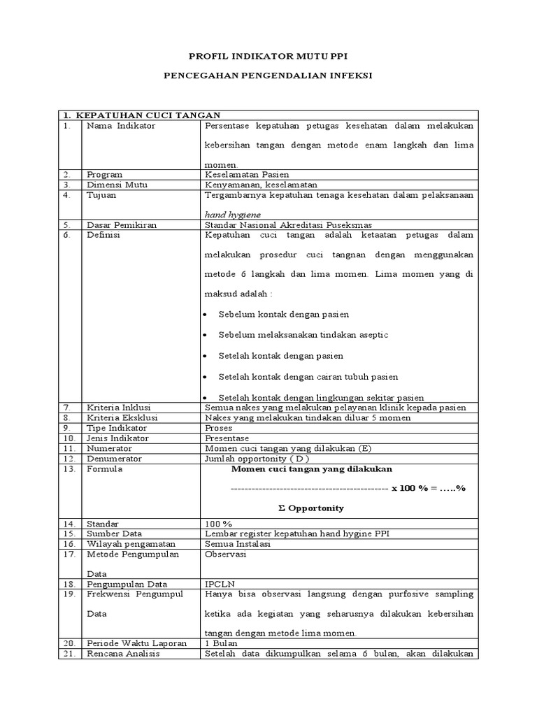 Indikator Mutu Ppi Baru | PDF