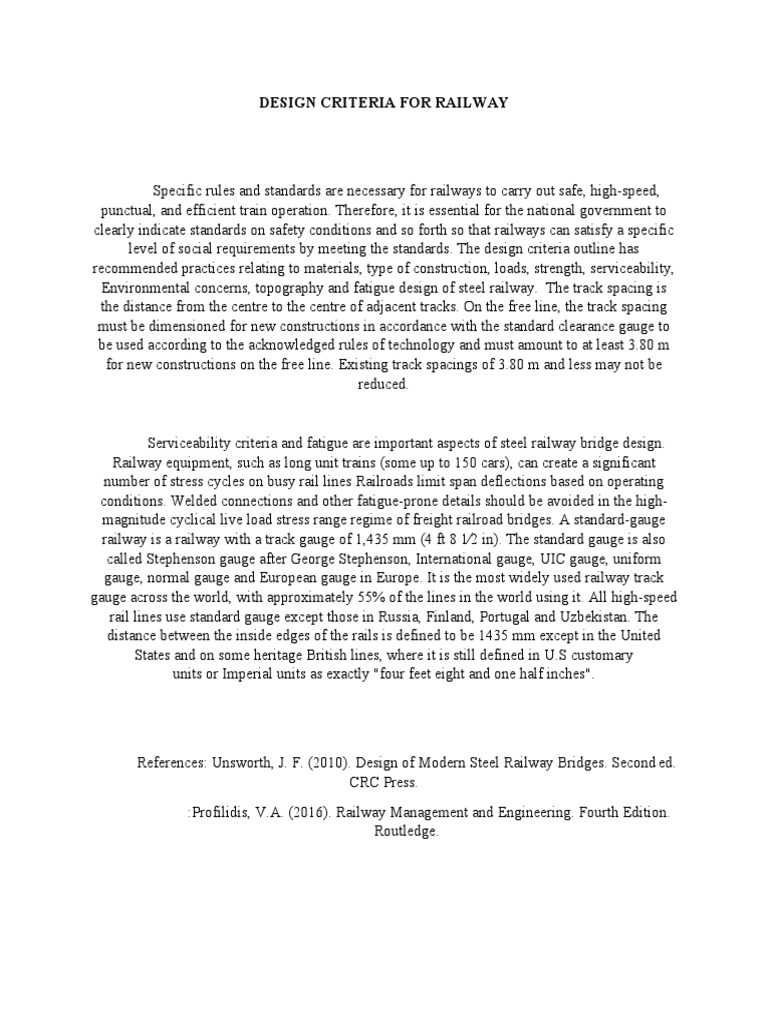 Railway Design Standards Overview | PDF | Track Gauge | Track (Rail ...