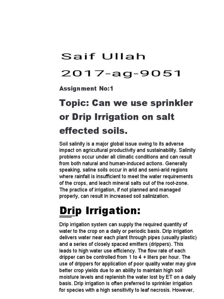 Agriculture Assignment | PDF | Agriculture | Irrigation