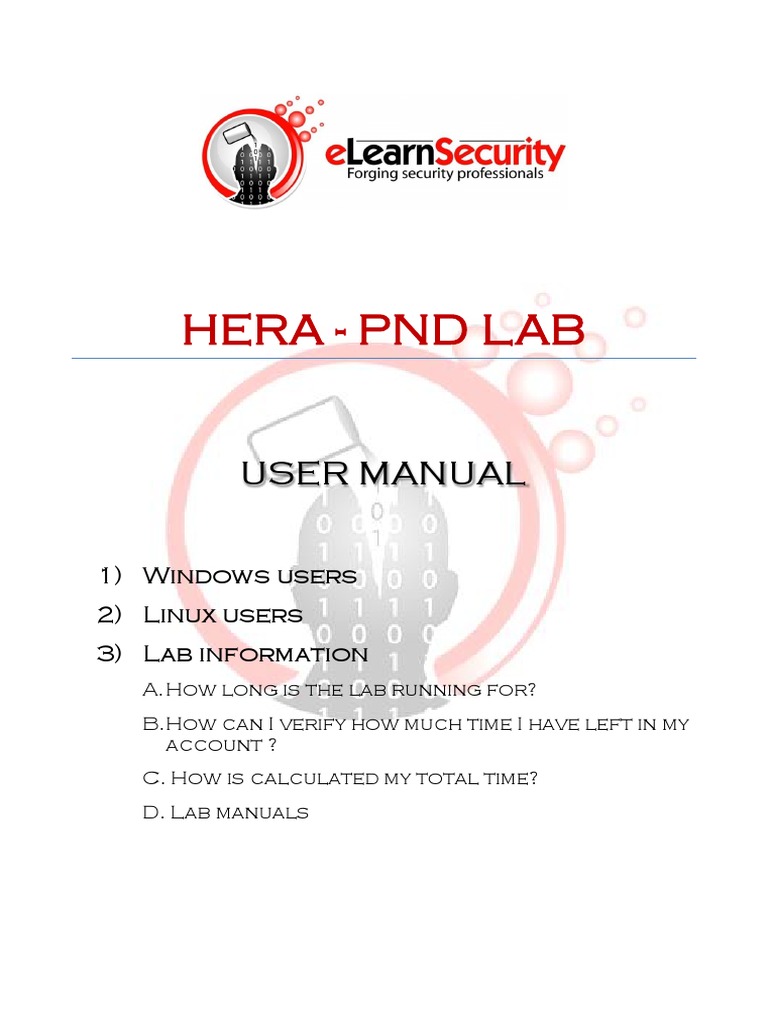 Hera - PND Lab: User Manual | PDF | Computer Security | Security