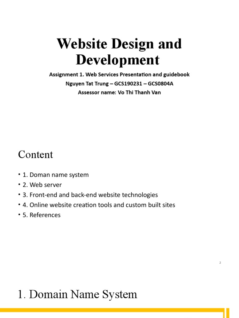 ASM1-Presentation - Nguyen Tat Trung | PDF | Domain Name System | World Wide Web