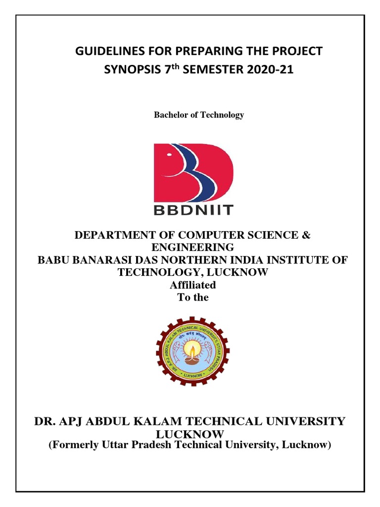GUIDE LINES FOR B.tech 7th Semester | PDF | Thesis | Science And Technology