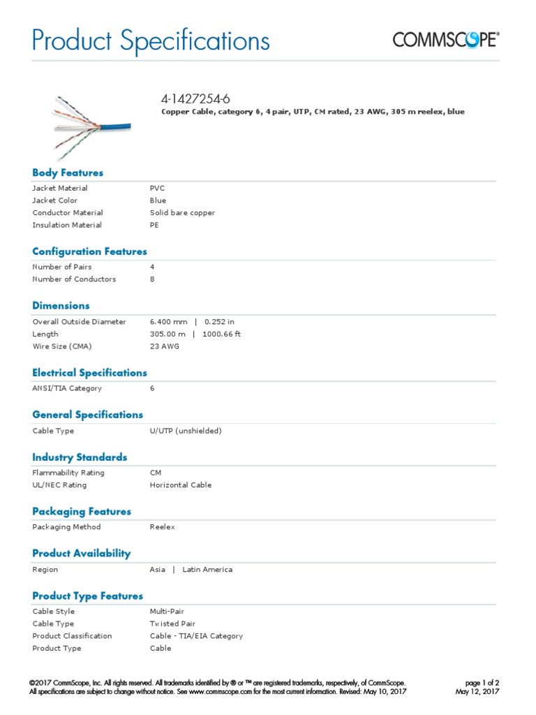 COMMSCOPE - Cap Cat6 1427254-6 | PDF | Components | Electric Power